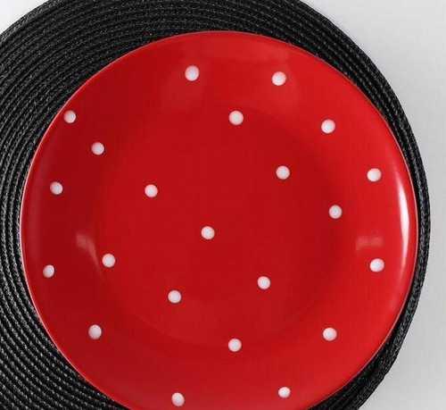 Тарелка керамическая обеденная Доляна «Красный гор