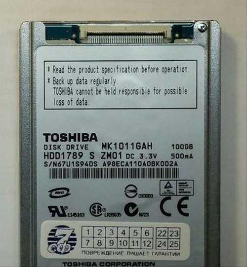 Жёсткий диск 1.8 Toshiba 100 гб MK1011GAH