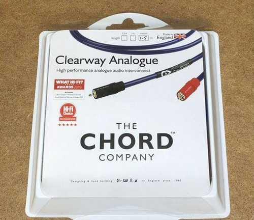 Межблочный кабель Chord Company Clearway RCA 1,5m