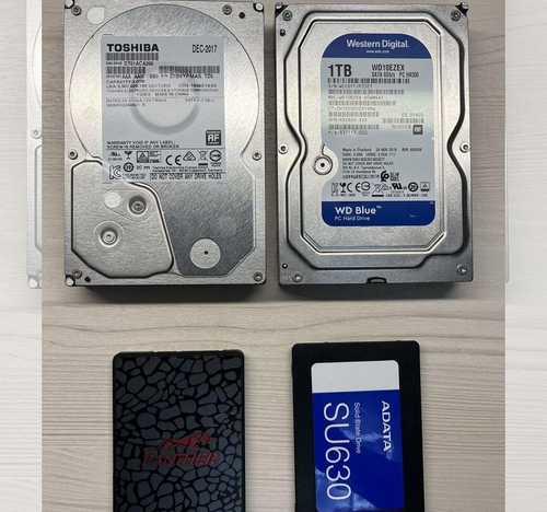 Жесткие диски HDD, SSD, M.2