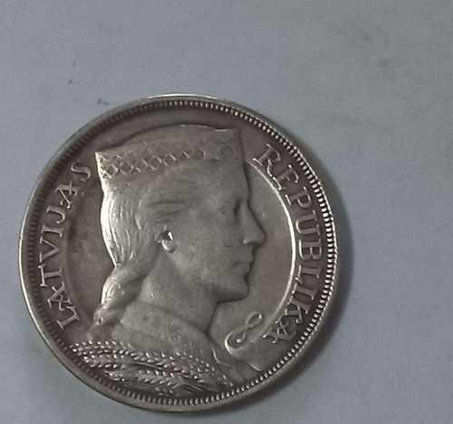 5 Лат 1929г серебро
