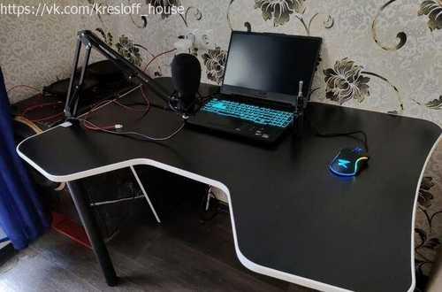 Игровой компьютерный стол. Черно белый. Новый