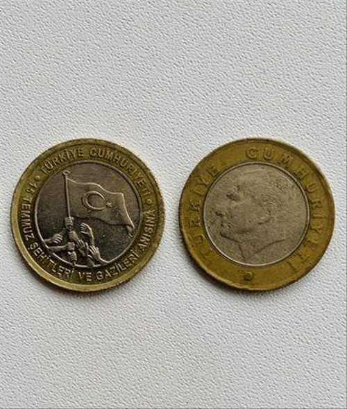 Монета юбилейная турецкая лира