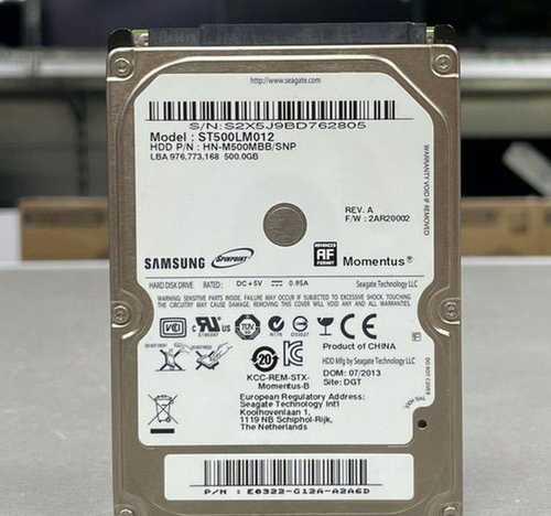 Samsung Momentus, 500Gb, HDD, SATA II, 2.5"