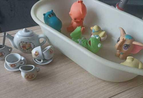 Ванночка СССР посудка, резиновые игрушки
