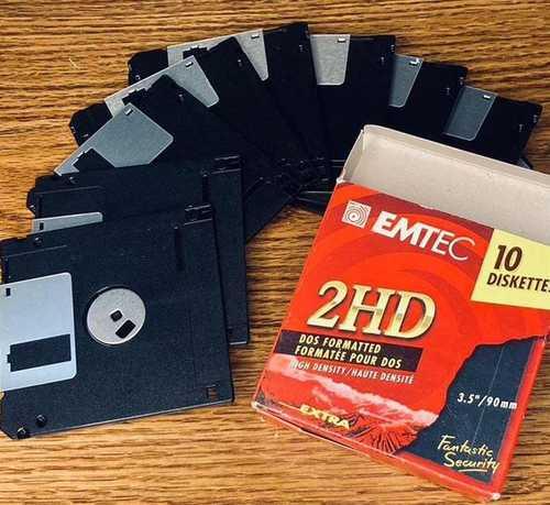 Дискеты Emtec 3.5”/90 mm 2 HD Extra (новые)
