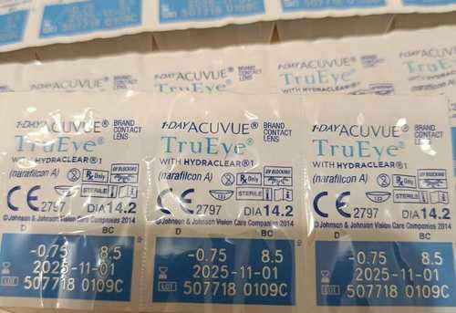 Линзы контактные однодневные 1 day acuvue trueye