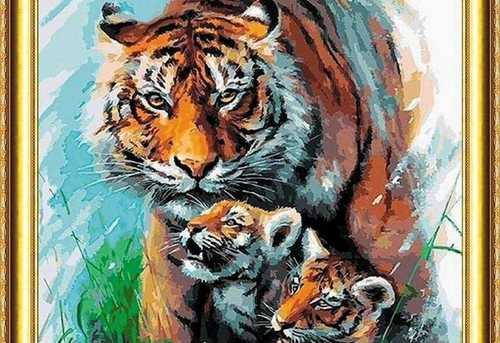 Алмазная мозаика Тигры