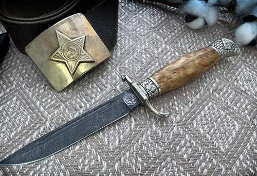Финка "нквд", клинок Дамасская сталь, рукоять каре