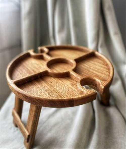 Винный столик из дерева(дуб) Менажница. Посуда из