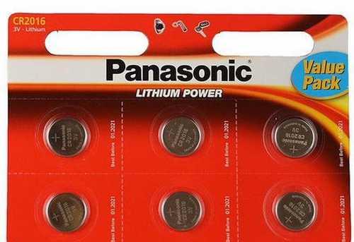 Батарея Panasonic CR2016 6 шт