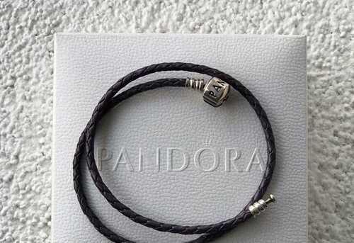 Pandora двойной кожаный браслет