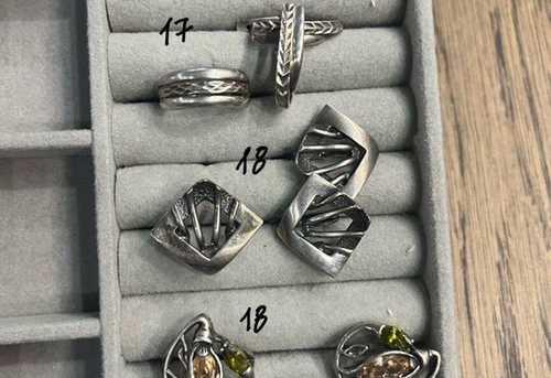 Серебро кольца и серьги, комплекты
