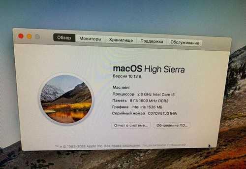 Apple mac mini 2014 i5 2.6GHz 8Gb 1Tb