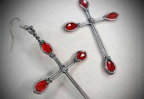 Сережки крестики