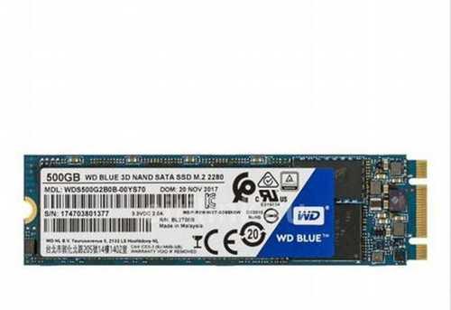 SSD накопитель WD Blue 500гб, M.2 2280, SATA III