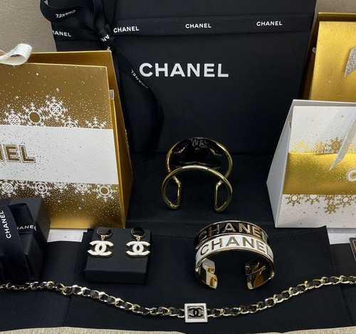 Колье чокер Chanel с кожей новый