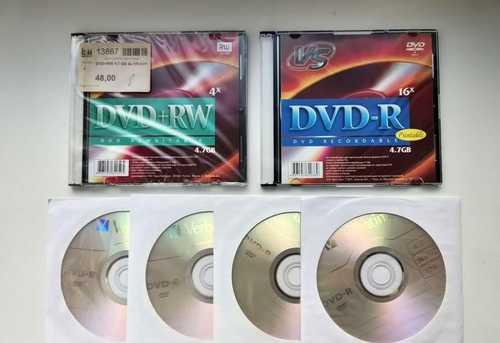 Набор дисков для записи DVD-R, DVD+RW (6 штук)