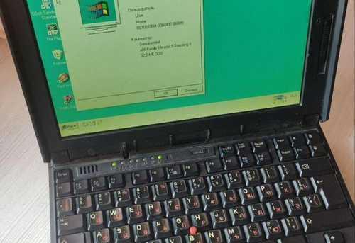 13.3" IBM ThinkPad 600E, 1128 ГБ, Pentium II, RAM 32 ГБ, NeoMagic 256AV AGP