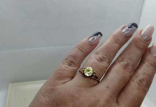 Золотое кольцо с хризолитом 583 проба СССР