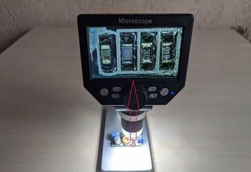 Микроскоп цифровой 1-1000x для пайки заточки g1000