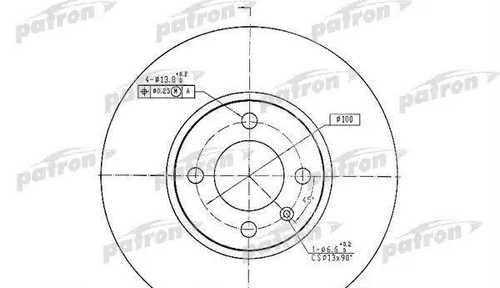 Диск тормозной передний Patron (PBD1532) (мин