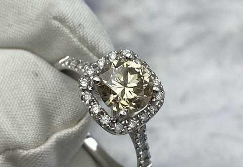 Золотое кольцо с бриллиантом 1,5 ct