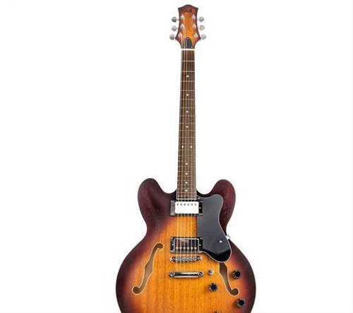 Полуакустическая гитара Eart E-335 Brown Sunburst