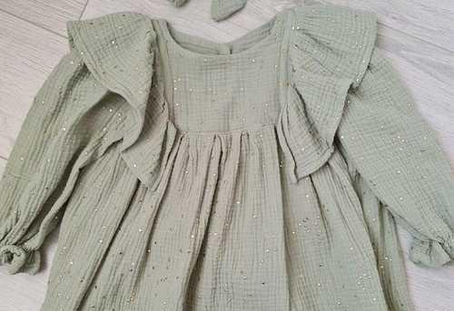 Платье для девочки 80-86 муслиновое