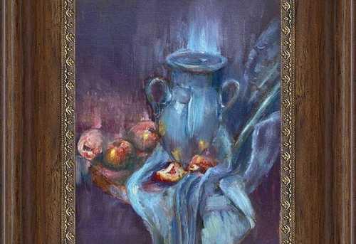 Картина натюрморт с кувшином фруктами живопись