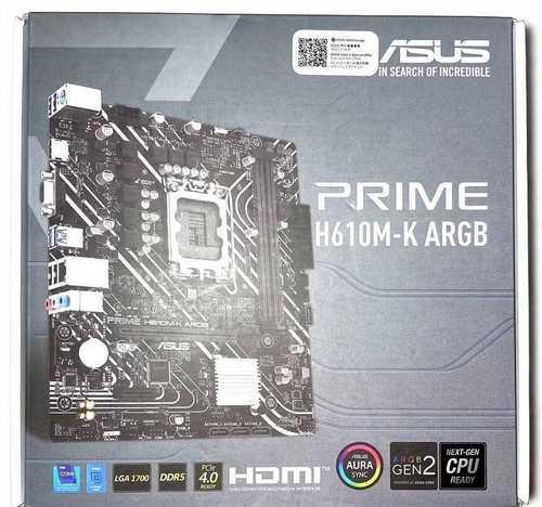 Материнская плата asus prime H610M-K argb