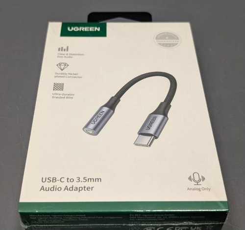 Аудиоадаптер Ugreen USB-C-AUX Jack 3.5 мм 30632 Gr