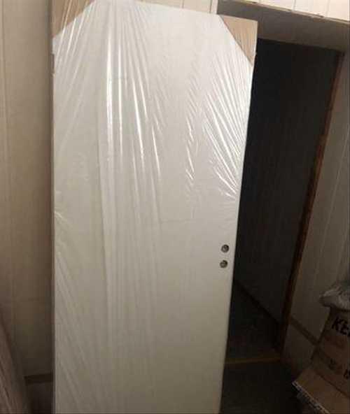 Дверь межкомнатная 800 гладкая белая с коробкой