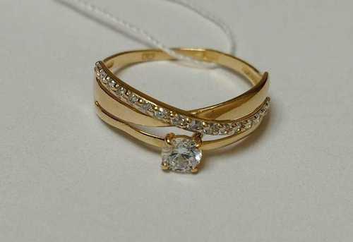 Золотое кольцо 17,5р с фианитами (10400)