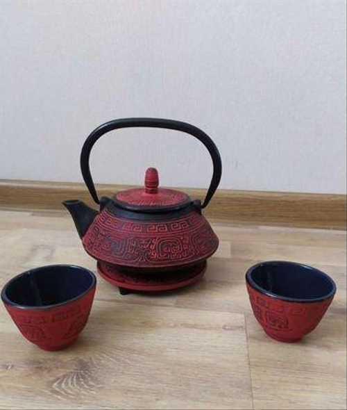 Чугунный чайник набор "пекинская осень"