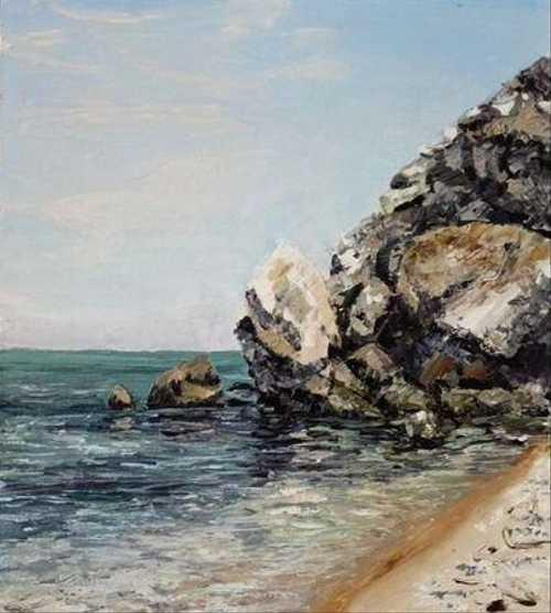 Картина маслом, море, морской пейзаж, Крым