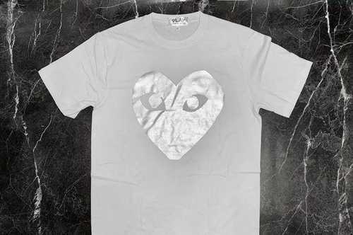 Новая футболка CDG Play Heart Metal