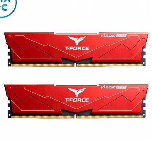 Оперативная память DDR5 64GB (2x32GB) 6000MHz Team Group T-Force Vulcan Red