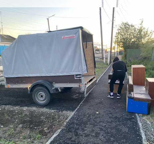 Грузоперевозки на л.прицепе, крытый мотоэвакуатор