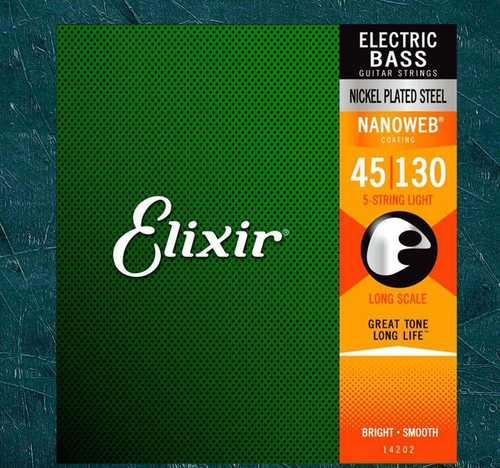 Elixir 14202 Nanoweb Light 5er Bass