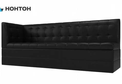 Кухонный диван Бриз с углом экокожа черный