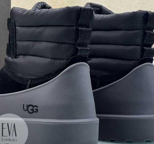 Женские и Мужские угги Ugg Lace-Up Black с галошам