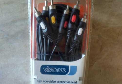 Видео-кабель Vivanco 9/51-N 3xRCA-3xRCA, 5 м