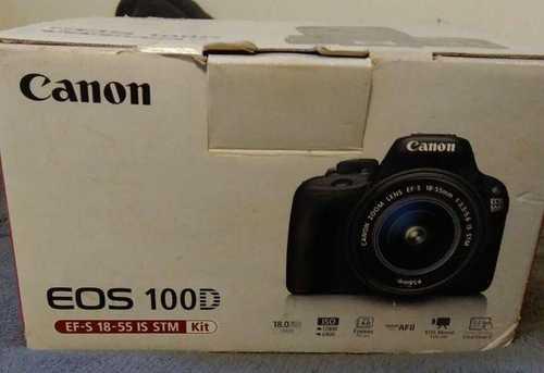 Зеркальный фотоаппарат canon 100 D новый