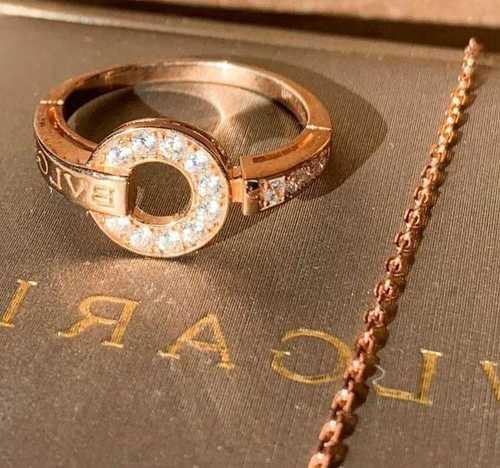 Кольцо Bulgari bvlgari розовое золото 585 проба