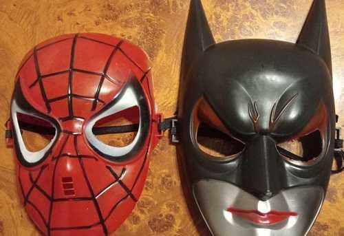 Новогодние маски человек паук и бетмен