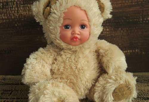 Кукла плюшевая пупс медвежонок