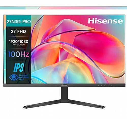 Hisense 27" 27N3G-PRO черный IPS LED 16:9 hdmi 250cd 178гр/178гр 1920x1080 100Hz VGA FHD 4.1кг