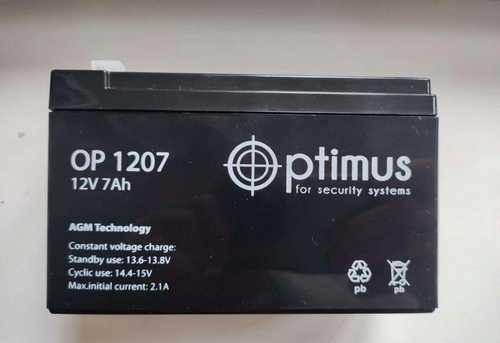 Аккумуляторная батарея Optimus OP 1207, 12V, 7Ah