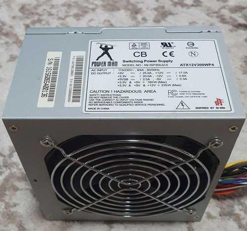 Блок питания 300w Power Man с Проводом Питания